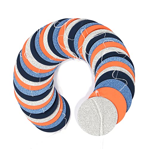 Blue-Silver Orange Space Party-Decorations Streamers-Garland - 52Ft Graduation 2023 Glitter Hanging Paper Banner,Birthday Boy Baby Shower Decor Banners Lasting Surprise