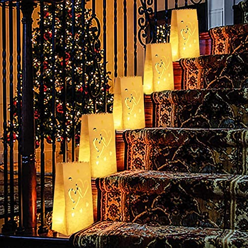 Homemory Value Set - 50 Luminary Bags & 100 LED Tea Lights, Long Lasting Battery Included, Ideal for Various Decor