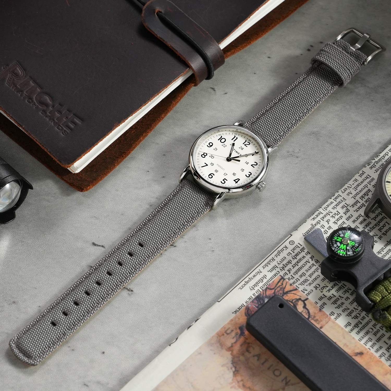 Ritche Christmas Gift 22mm Canvas Sailcloth Watch Band Quick Release Watch Strap for Men Women Watch Bands, White Elephant Gifts, Stocking Stuffers for Men