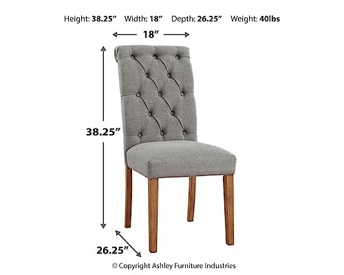 Signature Design by Ashley Harvina French Country 19" Tufted Upholstered Dining Chair, 2 Count, Gray