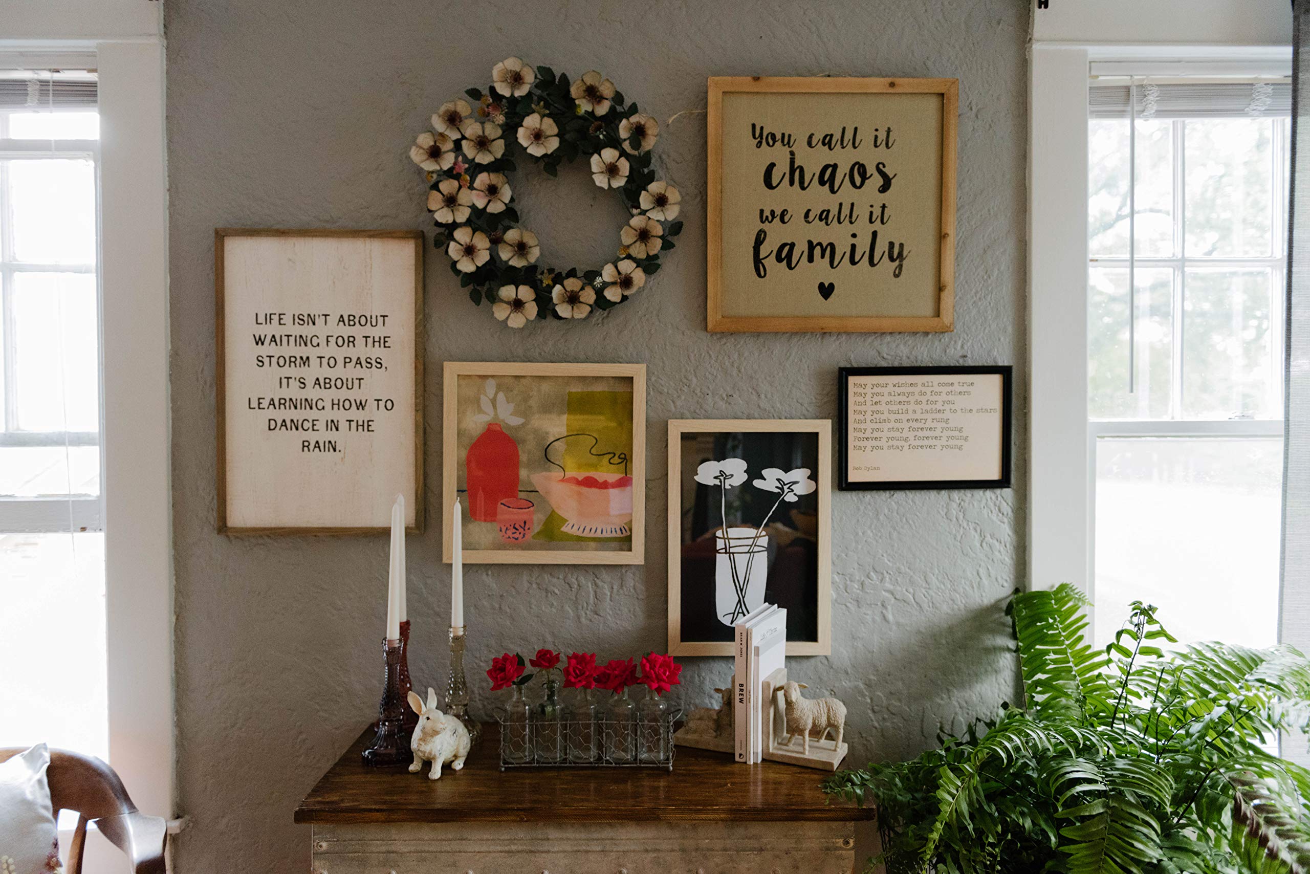Creative Co-Op May Your Wishes… Wood Framed Wall Décor