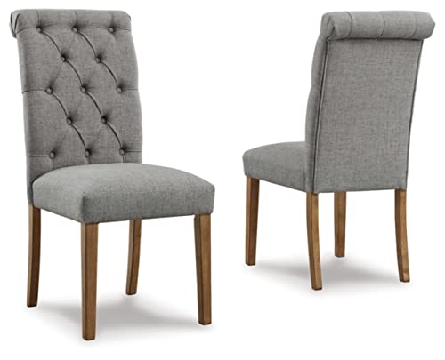 Signature Design by Ashley Harvina French Country 19" Tufted Upholstered Dining Chair, 2 Count, Gray