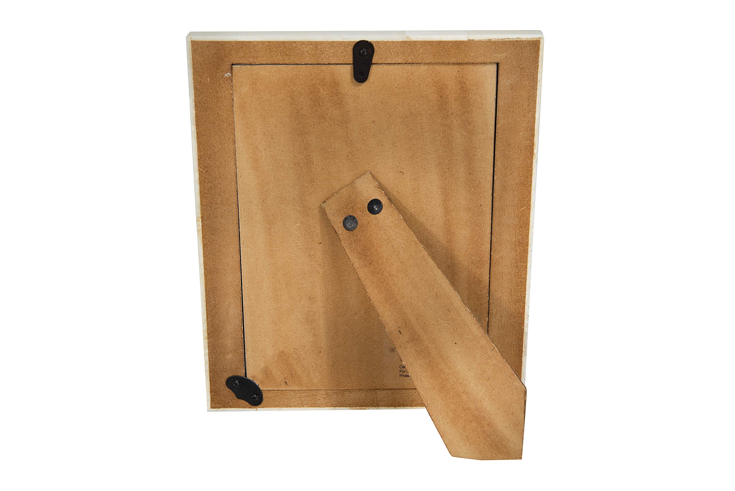 Creative Co-Op White Resin Photo Frame with Beige Accents (Holds 5" x 7" Photo)