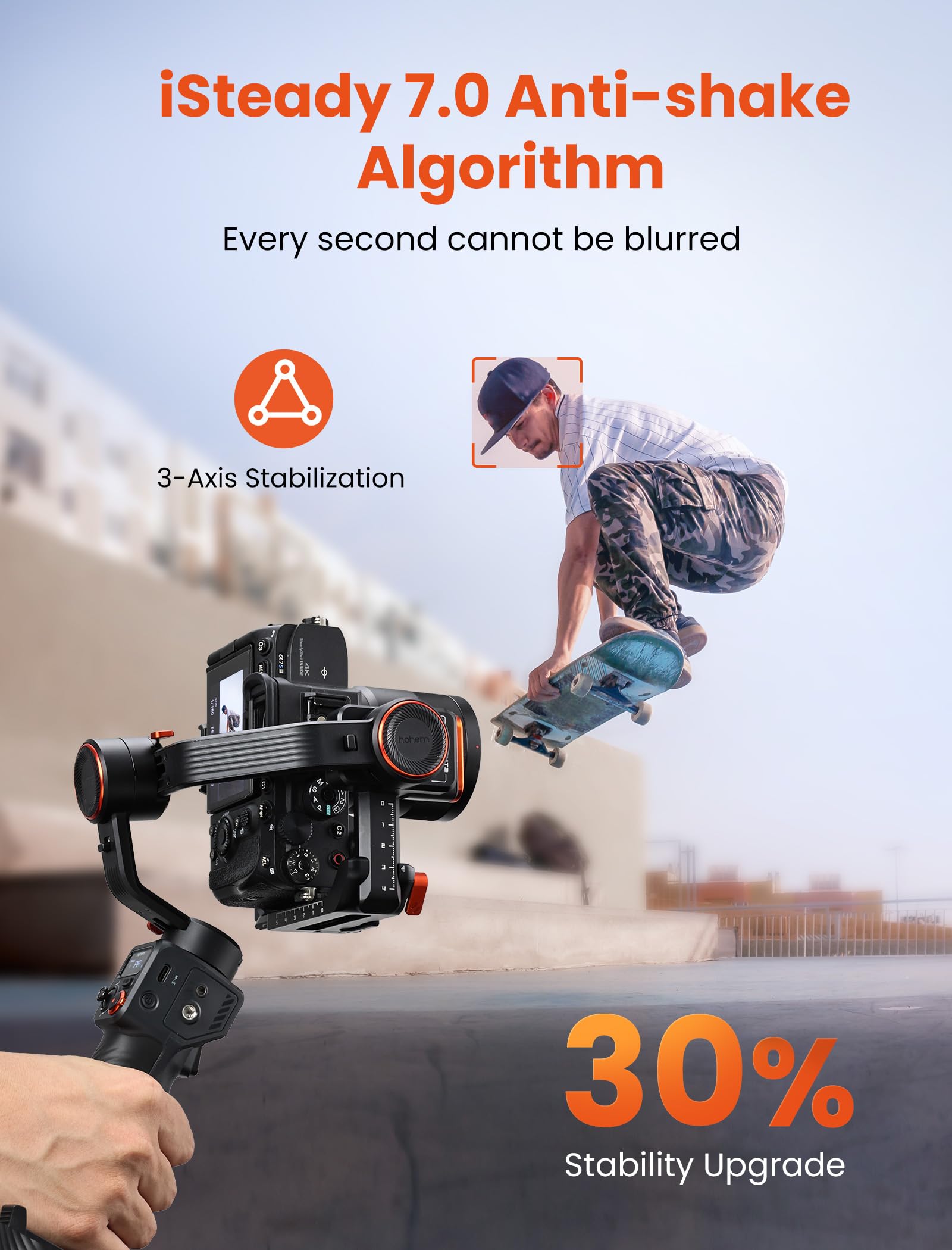 hohem iSteady MT2 Kit Gimbal Stabilizer for Camera, 3-Axis Gimbal for Mirrorless/Pocket/Action Camera/Smartphone, AI Tracker, Magnetic Fill Light Stabilizer, Available for Canon/Nikon/Sony
