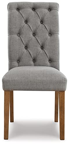 Signature Design by Ashley Harvina French Country 19" Tufted Upholstered Dining Chair, 2 Count, Gray
