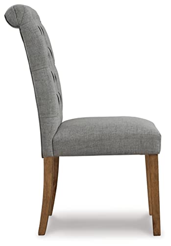 Signature Design by Ashley Harvina French Country 19" Tufted Upholstered Dining Chair, 2 Count, Gray