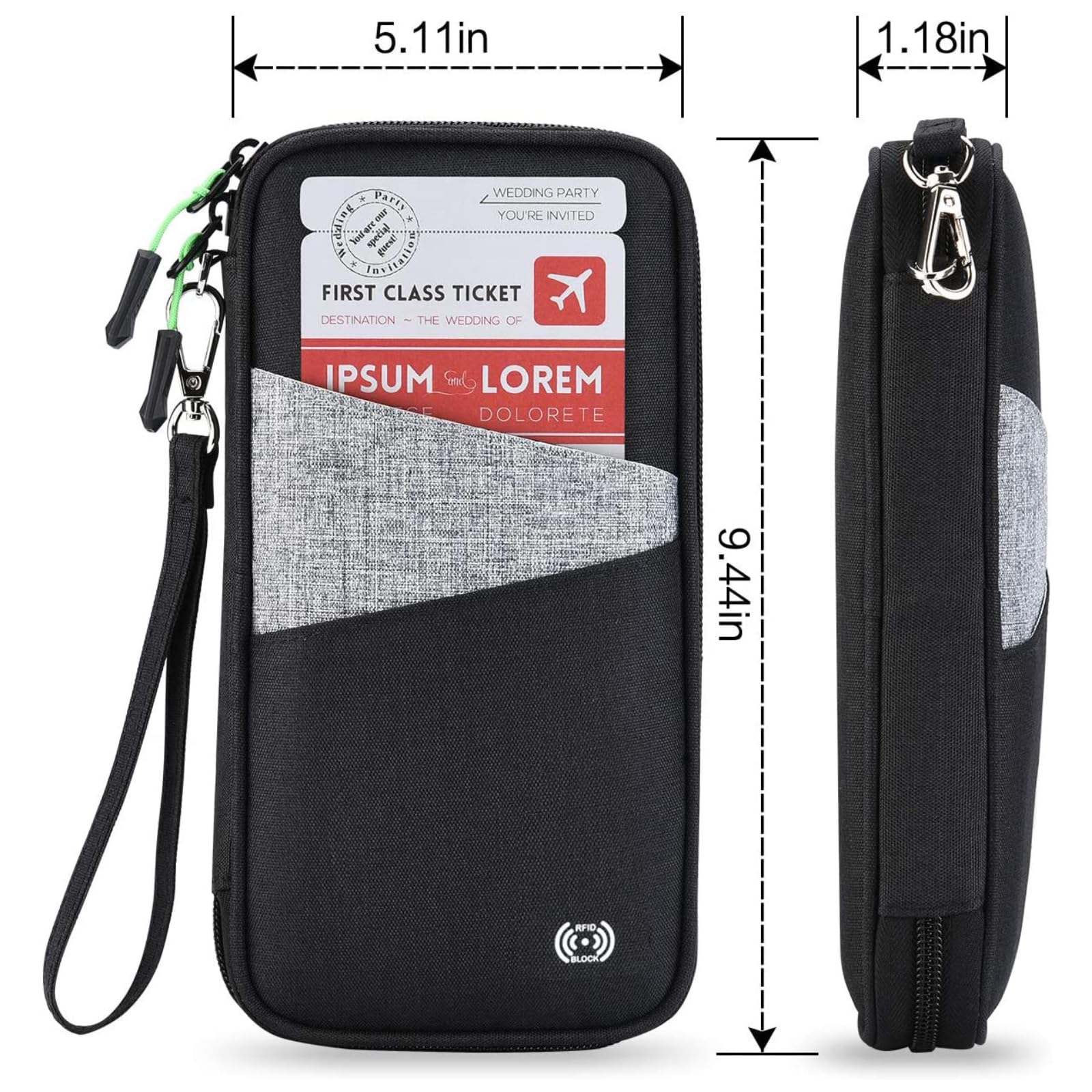 Family Passport Holder Wallet, RFID Passport Wallet Travel Documents Organizer for Men & Women, Waterproof Travel Essentials, Fit 5 Passports