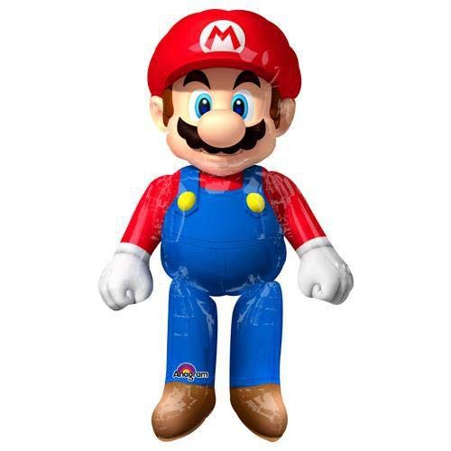 Anagram Mario Bros. Airwalkers Foil Balloon, 60", Multicolored