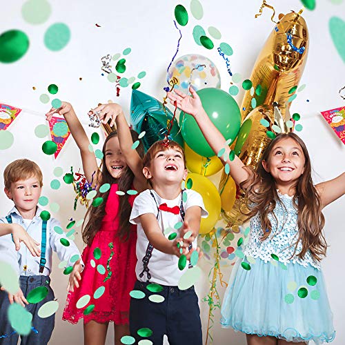 VCOSTORE Tissue Paper Confetti Circles - Round Confetti Dots,Large Table Confetti for Wedding Birthday Party Decoration and Gift Box decoration, 5000 pieces -Green Confetti