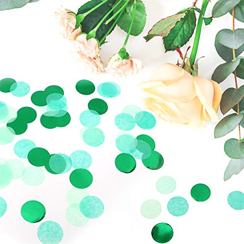 VCOSTORE Tissue Paper Confetti Circles - Round Confetti Dots,Large Table Confetti for Wedding Birthday Party Decoration and Gift Box decoration, 5000 pieces -Green Confetti