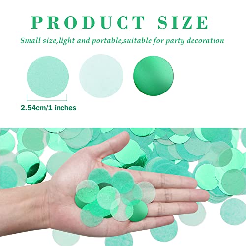 VCOSTORE Tissue Paper Confetti Circles - Round Confetti Dots,Large Table Confetti for Wedding Birthday Party Decoration and Gift Box decoration, 5000 pieces -Green Confetti
