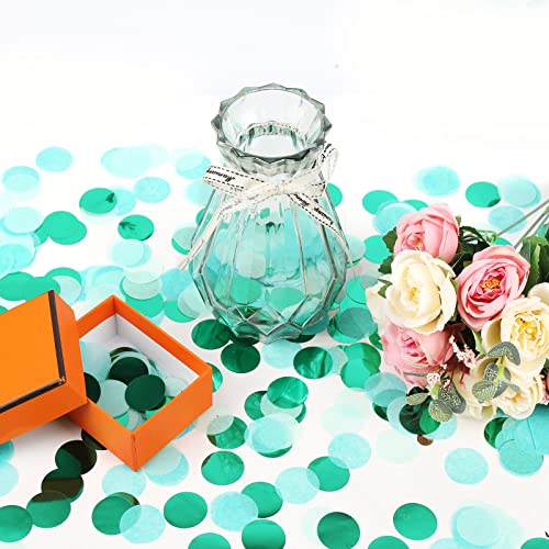 VCOSTORE Tissue Paper Confetti Circles - Round Confetti Dots,Large Table Confetti for Wedding Birthday Party Decoration and Gift Box decoration, 5000 pieces -Green Confetti