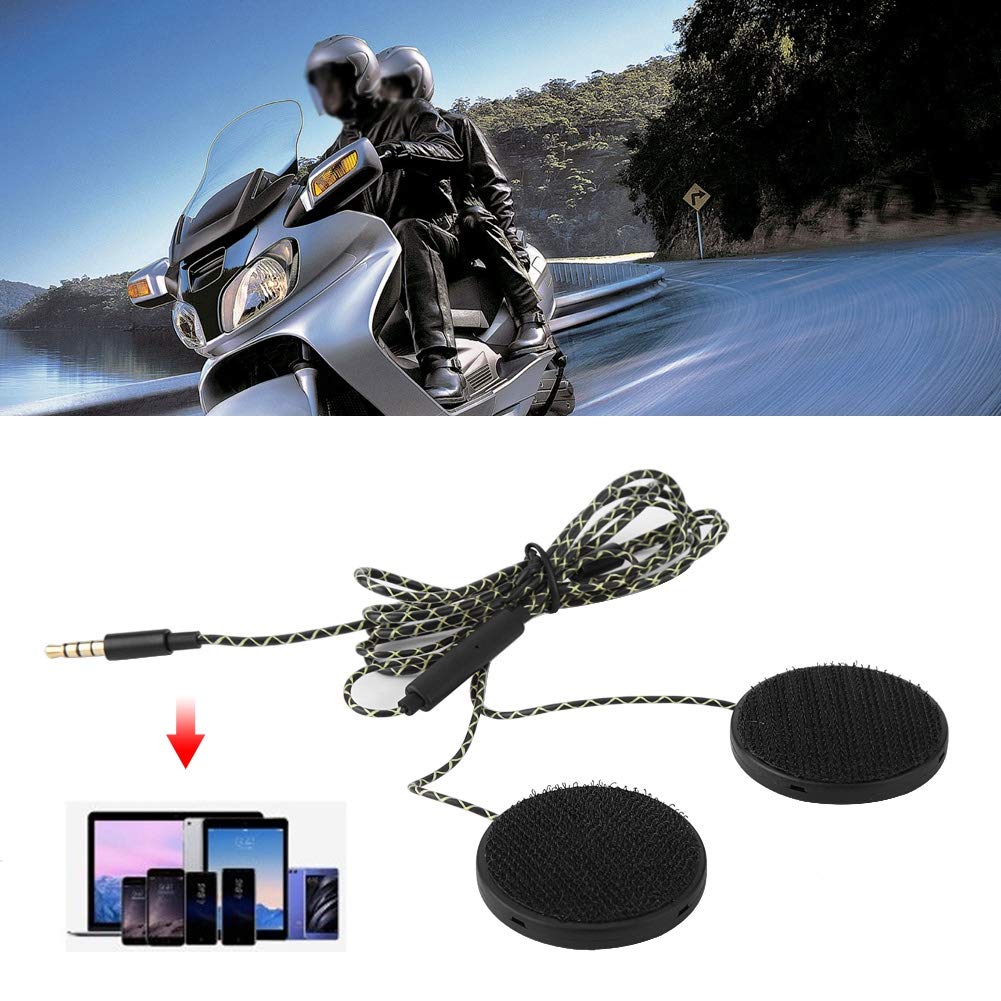 DEALPEAK Motorcycle Helmet Headset Headphone Speakers Noise Reduction Support Hands-Free Calling for Smartphone, MP3, Computer
