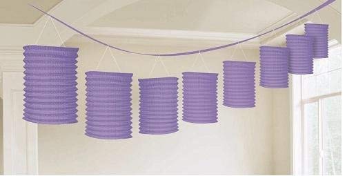 Accordion Style Paper Lantern Garlands | New Purple | Party Decor
