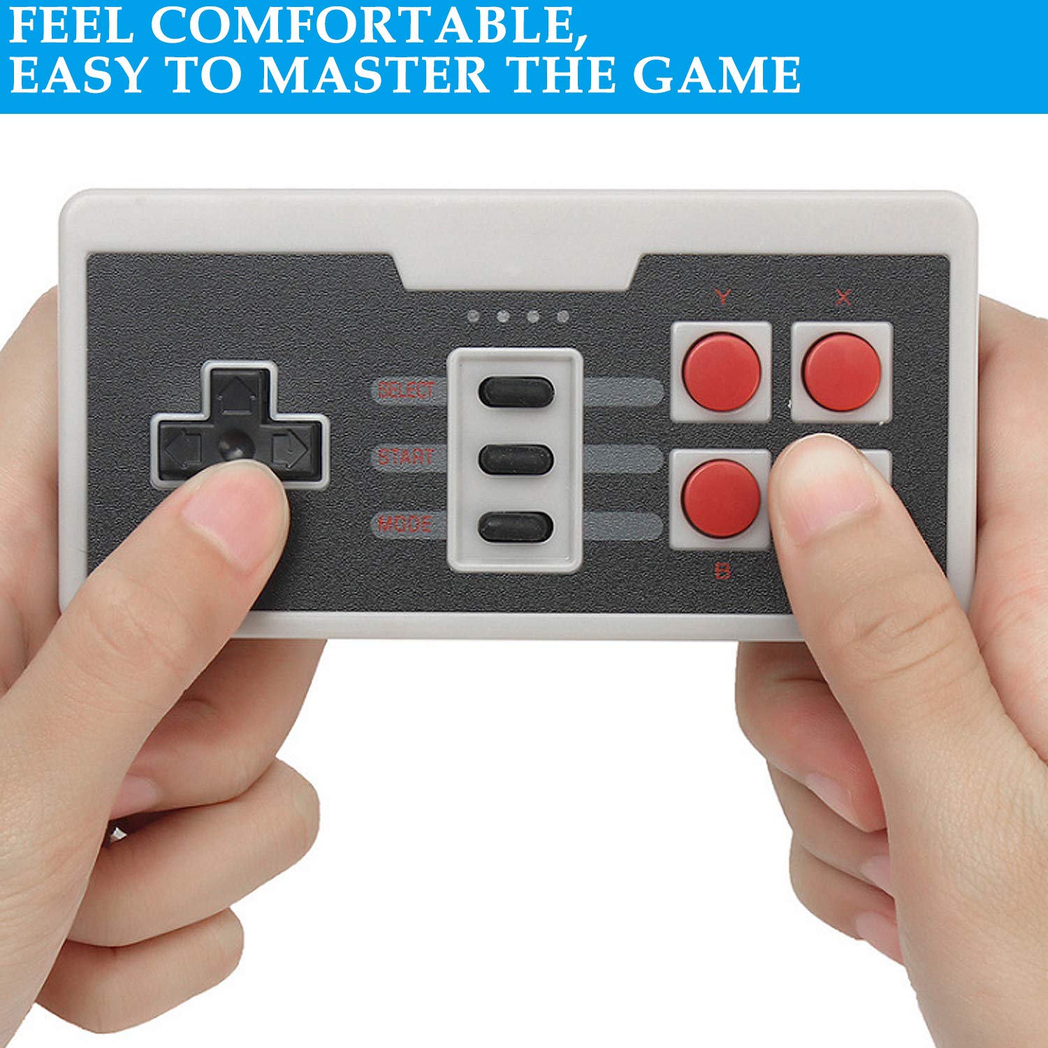 Wireless Controller NES Classic Edition - with Build in Rechargeable Batter, Wireless Range up to 10 Meters, Wireless Gamepad for Nintendo Mini Edition (2 Packs)