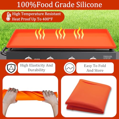 Silicone Blackstone Griddle Cover, 28 Inch Blackstone Griddle Cover Mat, Reusable Heavy Duty Food Grade Blackstone Accessories, Protect Grill From Rust,Insects, Leaves