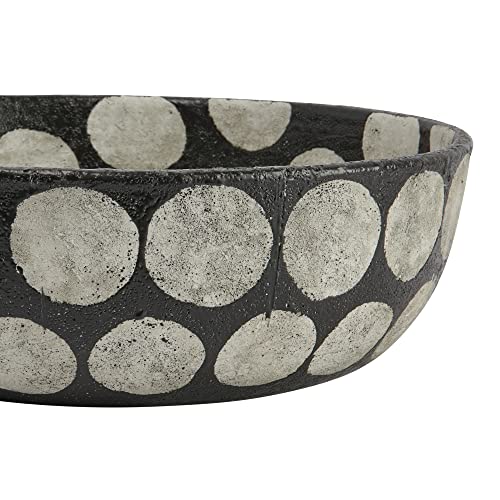 Creative Co-Op Terracotta Wax Relief Dots, Black and Natural Decorative Bowl