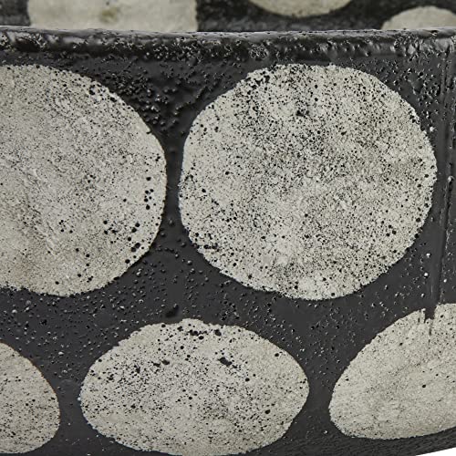Creative Co-Op Terracotta Wax Relief Dots, Black and Natural Decorative Bowl