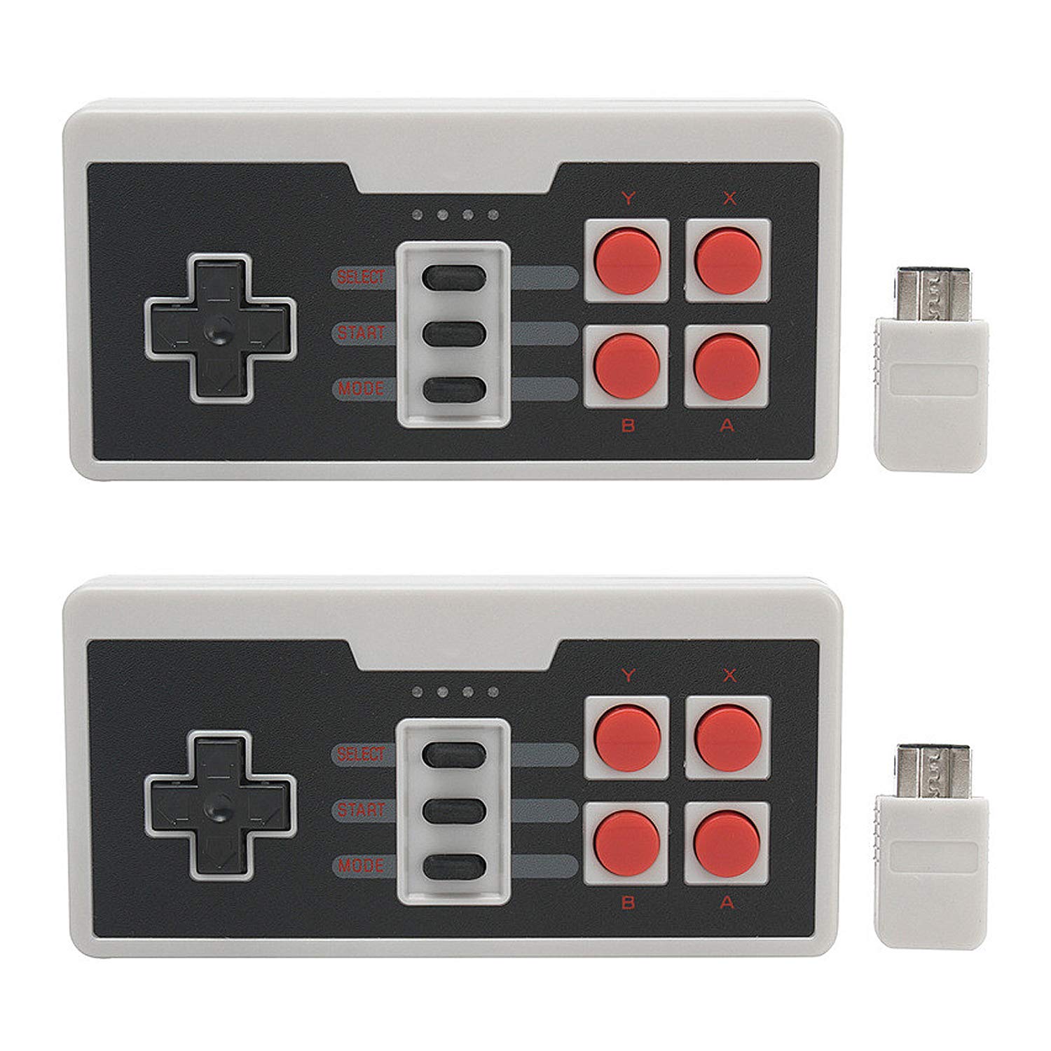 Wireless Controller NES Classic Edition - with Build in Rechargeable Batter, Wireless Range up to 10 Meters, Wireless Gamepad for Nintendo Mini Edition (2 Packs)