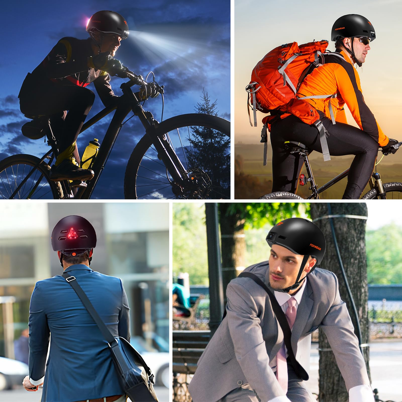 Smart Bike Helmet for Adult, Helmet with Camera(32GB TF Card Included), Helmet Video Recorder with Security Lights for Safe Riding，Motorcycle Helmet，tachograph