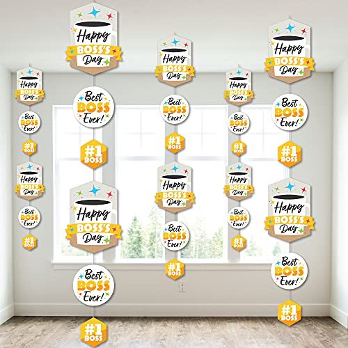 Big Dot of Happiness Happy Boss’s Day - Best Boss Ever DIY Dangler Backdrop - Hanging Vertical Decorations - 30 Pieces
