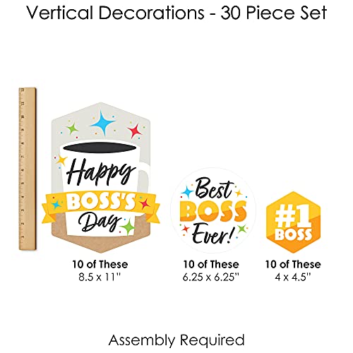 Big Dot of Happiness Happy Boss’s Day - Best Boss Ever DIY Dangler Backdrop - Hanging Vertical Decorations - 30 Pieces