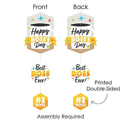 Big Dot of Happiness Happy Boss’s Day - Best Boss Ever DIY Dangler Backdrop - Hanging Vertical Decorations - 30 Pieces