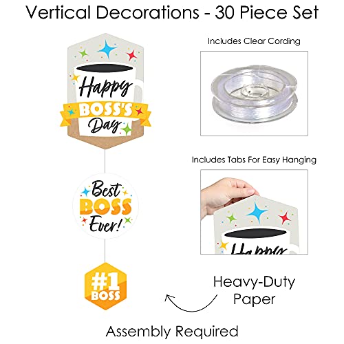 Big Dot of Happiness Happy Boss’s Day - Best Boss Ever DIY Dangler Backdrop - Hanging Vertical Decorations - 30 Pieces