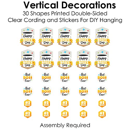 Big Dot of Happiness Happy Boss’s Day - Best Boss Ever DIY Dangler Backdrop - Hanging Vertical Decorations - 30 Pieces