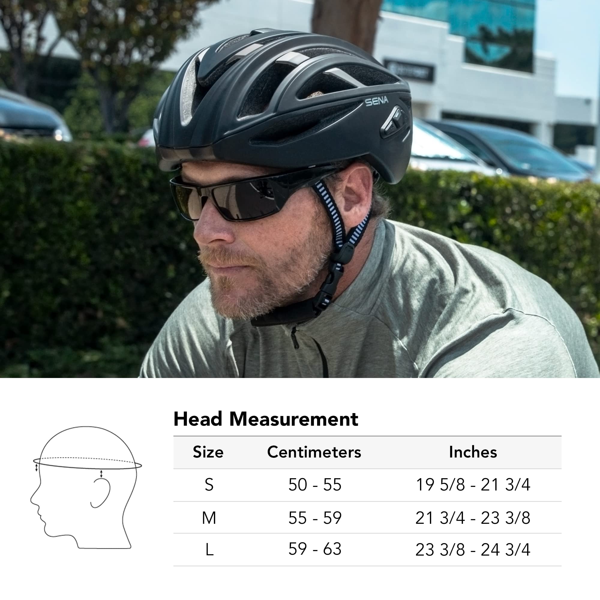 Sena R2X Smart Road Cycling Helmet with Alexa Built-in and Mesh Intercom (Matte White, Medium)