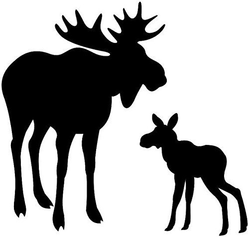 11x14 Moose and Baby Stencil Made from 4 Ply Matboard