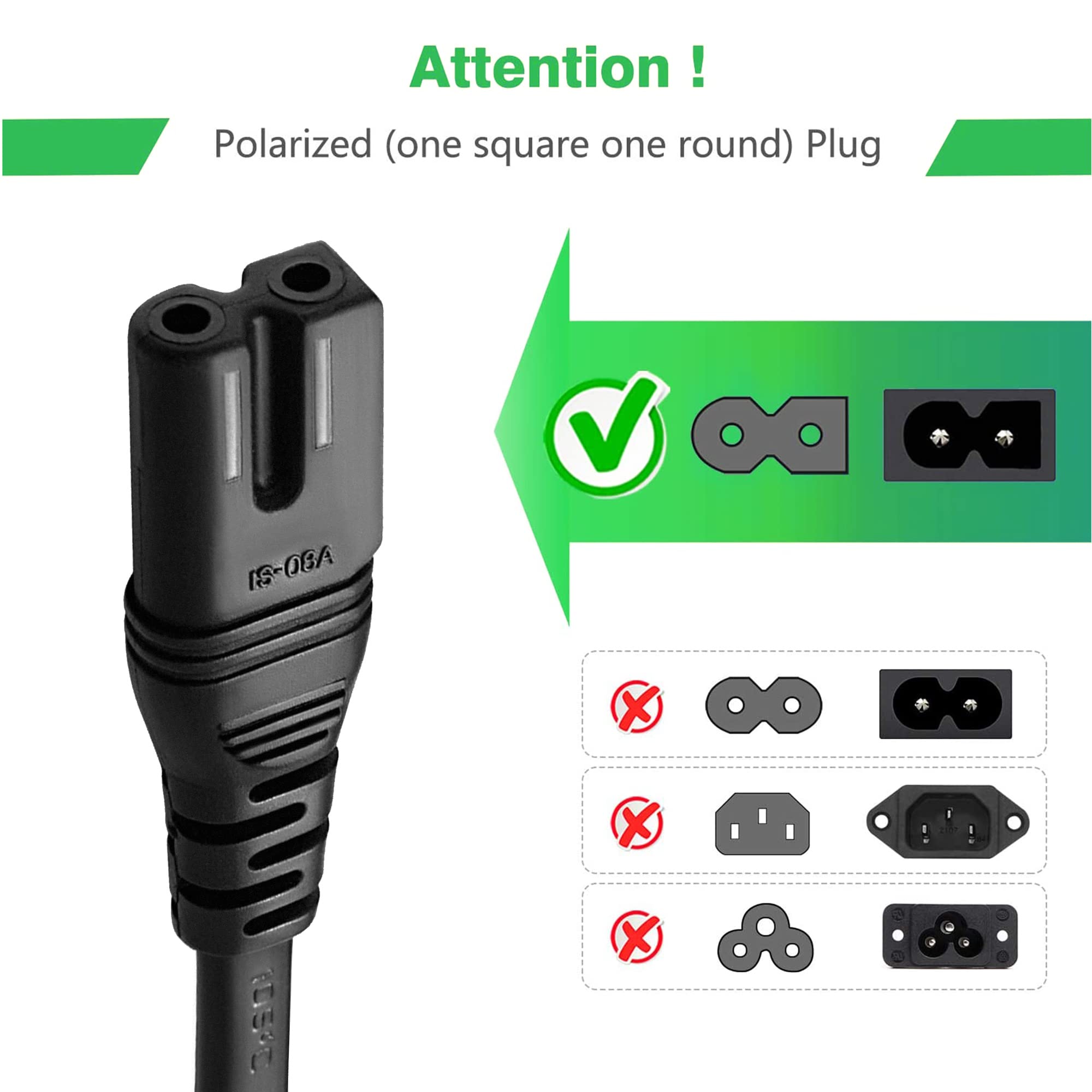 Aprelco 5ft AC in Power Cord Outlet Socket Cable Plug Lead Compatible with Panasonic Sony Playstation ETC 195, Sony Playstation PS1 & Sony Playstation PS2