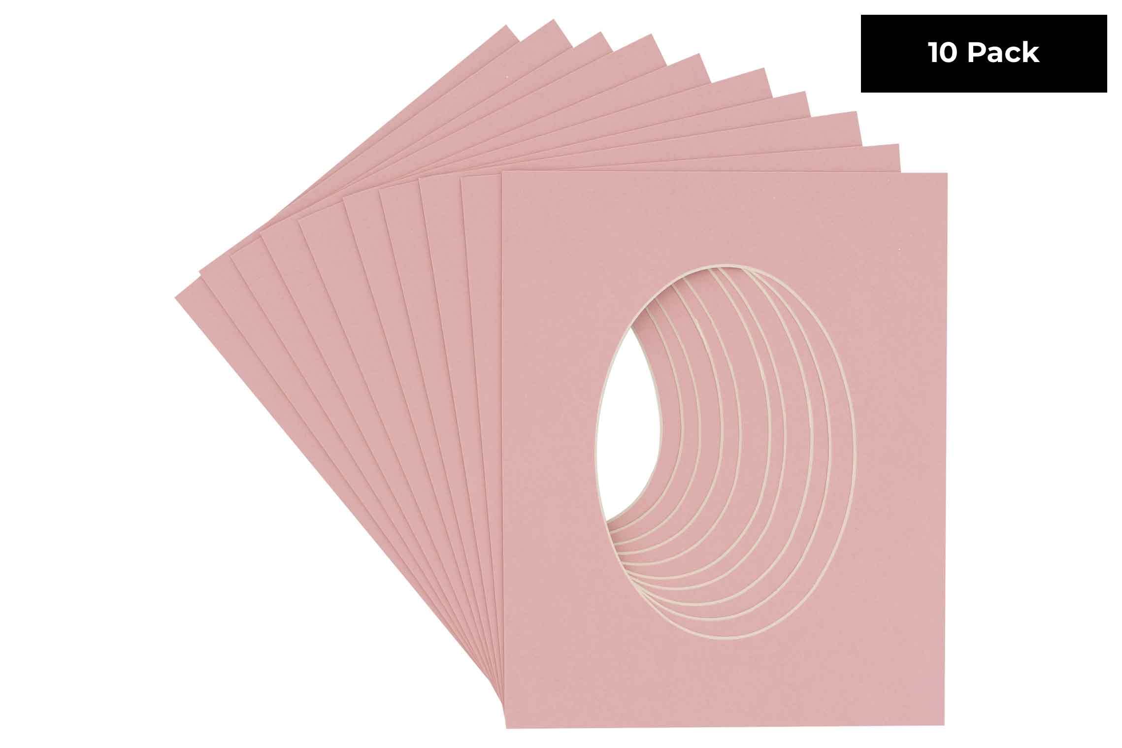 CountryArtHouse Pink Acid Free 30x42 Oval Picture Frame Mat with White Core Bevel Cut for 27x39 Pictures - Fits 30x42 Frame - Pack of 10 Matboards