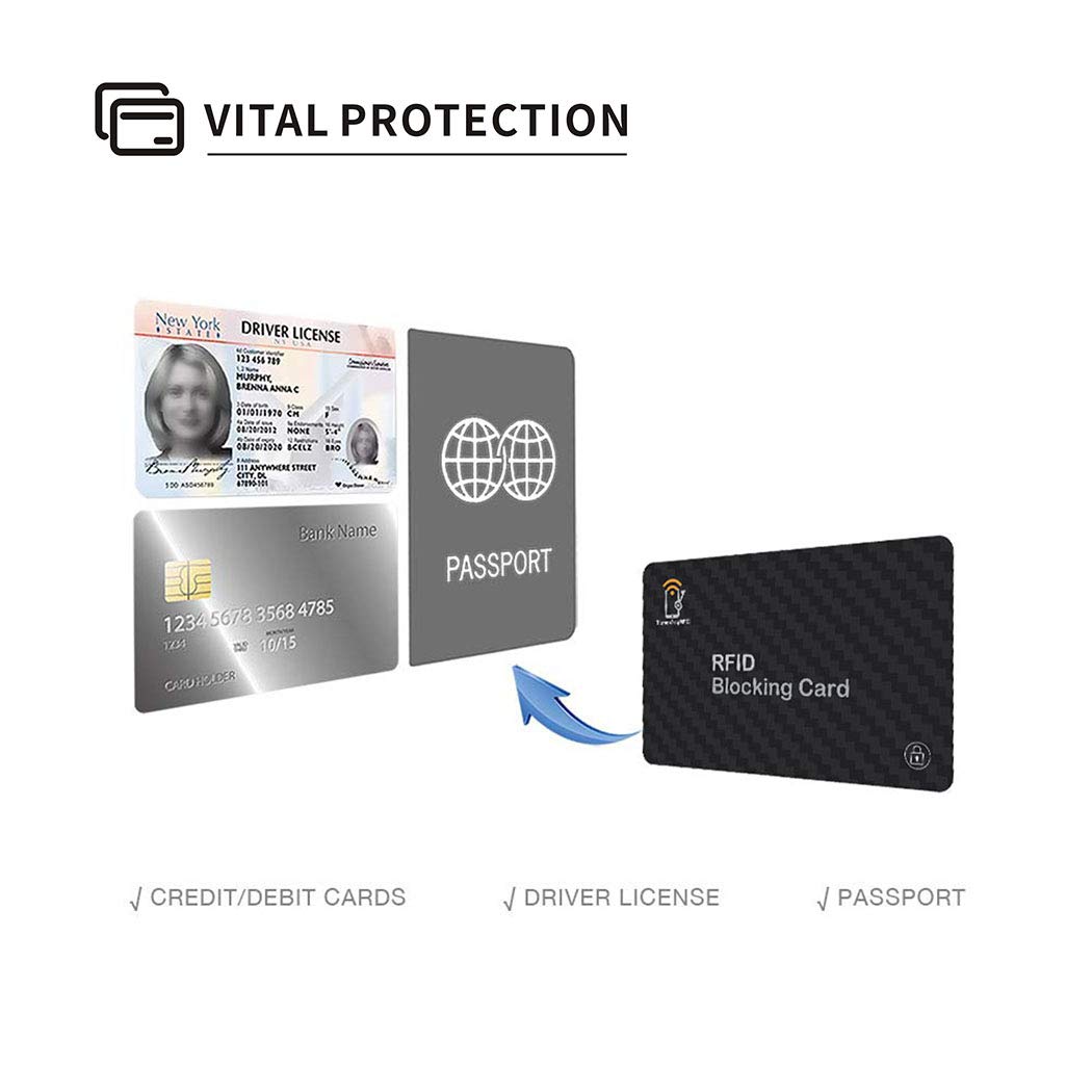 Timeskey NFC 2 RFID Blocking Cards, Contactless NFC Bank Debit Credit Card Protector Blocker, Anti Theft Blocking Wallet Protector,The Original Security Card for Men or Wome