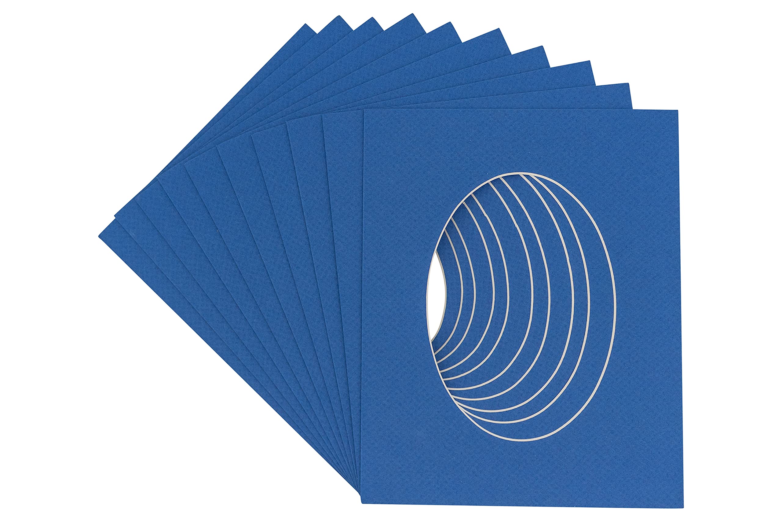 CountryArtHouse Royal Blue Acid Free 16x20 Oval Picture Frame Mat with White Core Bevel Cut for 13x18 Pictures - Fits 16x20 Frame - Pack of 10 Matboards