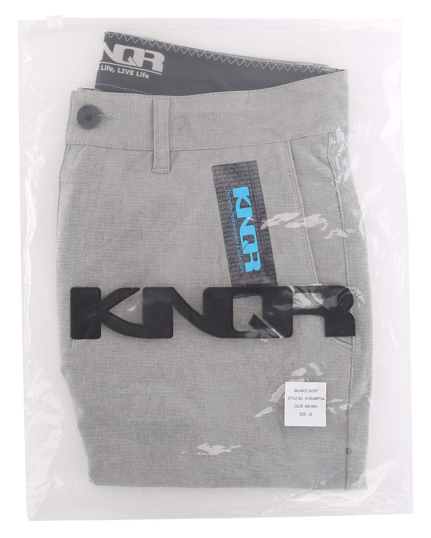 KNQR Mens Performance Quick Dry 4way Stretch Regular Fit All-Terrain Active Training Hybrid Shorts Beated Black 32