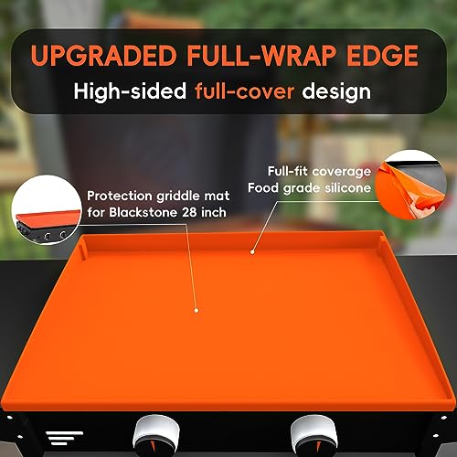 Lecivan 28" Silicone Griddle Mat for Blackstone, Full-Edge Griddle Covers for Blackstone Grill Accessories, Silicone All-Season Griddle Protective Mat for Outdoor Grilling