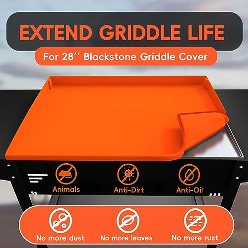 Lecivan 28" Silicone Griddle Mat for Blackstone, Full-Edge Griddle Covers for Blackstone Grill Accessories, Silicone All-Season Griddle Protective Mat for Outdoor Grilling