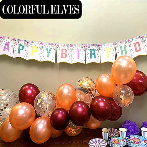 AULE Burgundy Chrome Metallic Latex Balloons 12 Inch 100 Pcs Maroon Balloon for Birthday Party Decorations