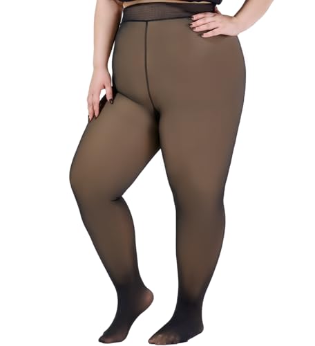 Plus Size Fleece Lined Tights Leggings Women,Warm Plus Size Tights Thermal Magic Leggings for Women Winter