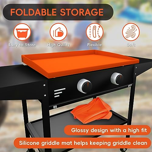 Lecivan 28" Silicone Griddle Mat for Blackstone, Full-Edge Griddle Covers for Blackstone Grill Accessories, Silicone All-Season Griddle Protective Mat for Outdoor Grilling