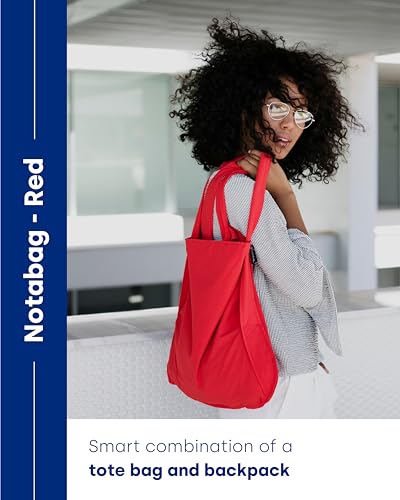 Notabag Original 2 in 1 Backpack and Bag (Red) – Backpack waterproof – reusable grocery bags foldable – clever design for more flexibility – backpack waterproof – grocery tote bag