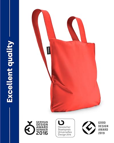 Notabag Original 2 in 1 Backpack and Bag (Red) – Backpack waterproof – reusable grocery bags foldable – clever design for more flexibility – backpack waterproof – grocery tote bag