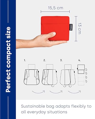 Notabag Original 2 in 1 Backpack and Bag (Red) – Backpack waterproof – reusable grocery bags foldable – clever design for more flexibility – backpack waterproof – grocery tote bag