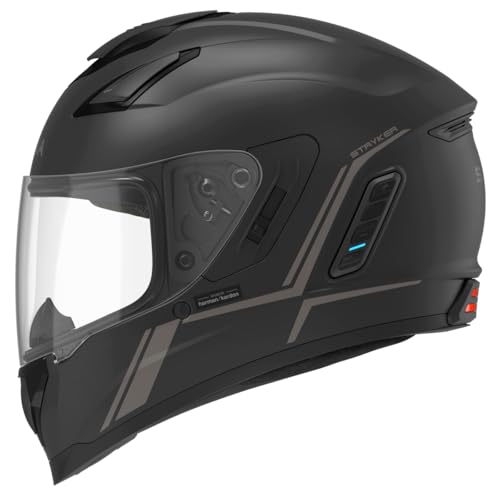 Sena Stryker Full Face Smart Helmet with Integrated Mesh and Bluetooth Communications, LED Taillight, and Sound by Harman Kardon, DOT (Matte Black, Medium)