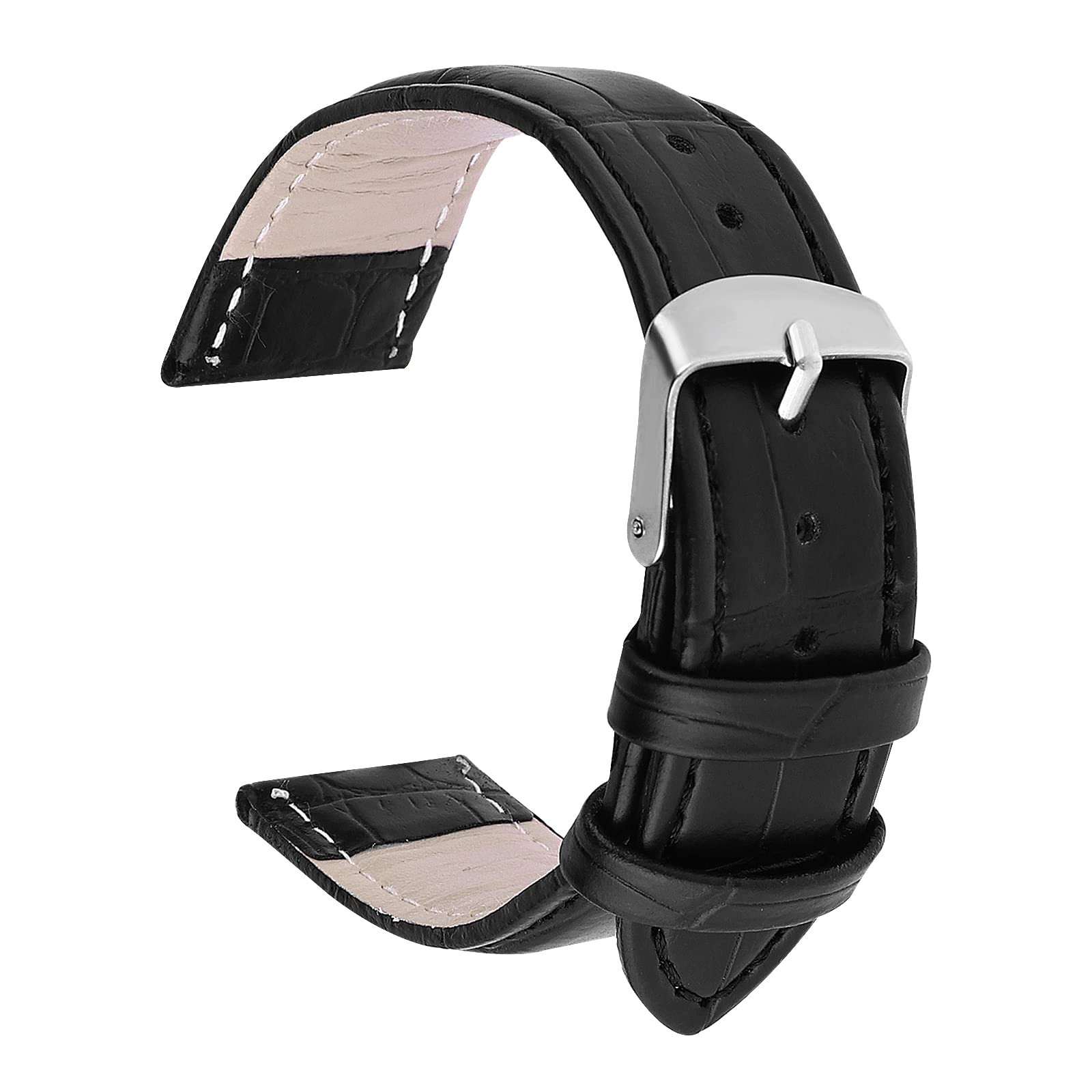 TIESOME Quick Release Leather Watch Bands, Replacement Leather Watch Strap for Men Women - 18mm 20mm 22mm (22mm, Black)