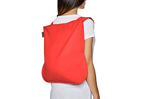 Notabag Original 2 in 1 Backpack and Bag (Red) – Backpack waterproof – reusable grocery bags foldable – clever design for more flexibility – backpack waterproof – grocery tote bag