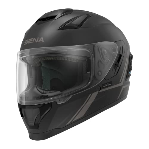 Sena Stryker Full Face Smart Helmet with Integrated Mesh and Bluetooth Communications, LED Taillight, and Sound by Harman Kardon, DOT (Matte Black, Medium)