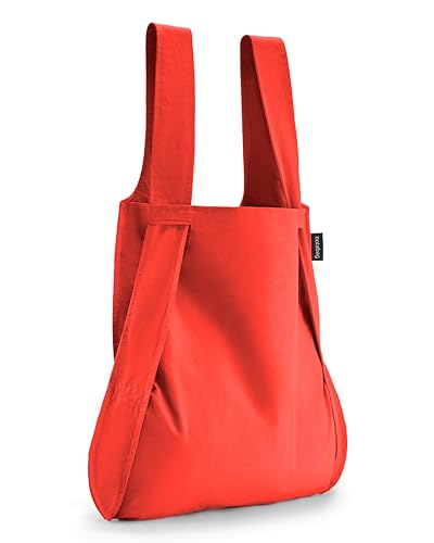 Notabag Original 2 in 1 Backpack and Bag (Red) – Backpack waterproof – reusable grocery bags foldable – clever design for more flexibility – backpack waterproof – grocery tote bag