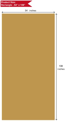 Gold Plastic Tablecloths 3 Pack Disposable Table Covers 54 x 108 Inches Shower Party Tablecovers PEVA Vinyl Table Cloths for Rectangle Tables up to 8 ft and Picnic BBQ Birthday Wedding Banquet